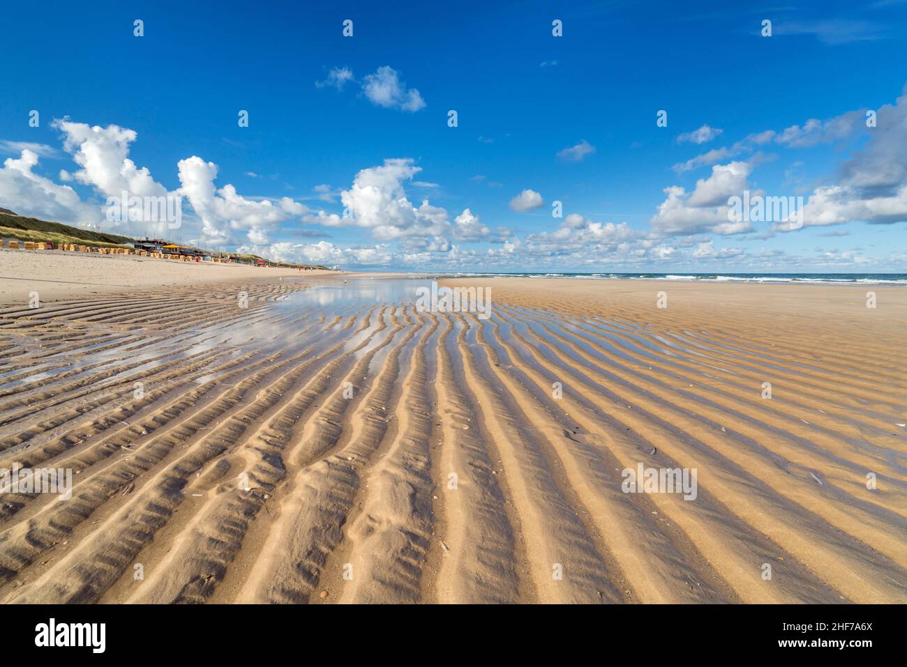 Ripple marks on the beach in front of wenningstedt hi-res stock ...