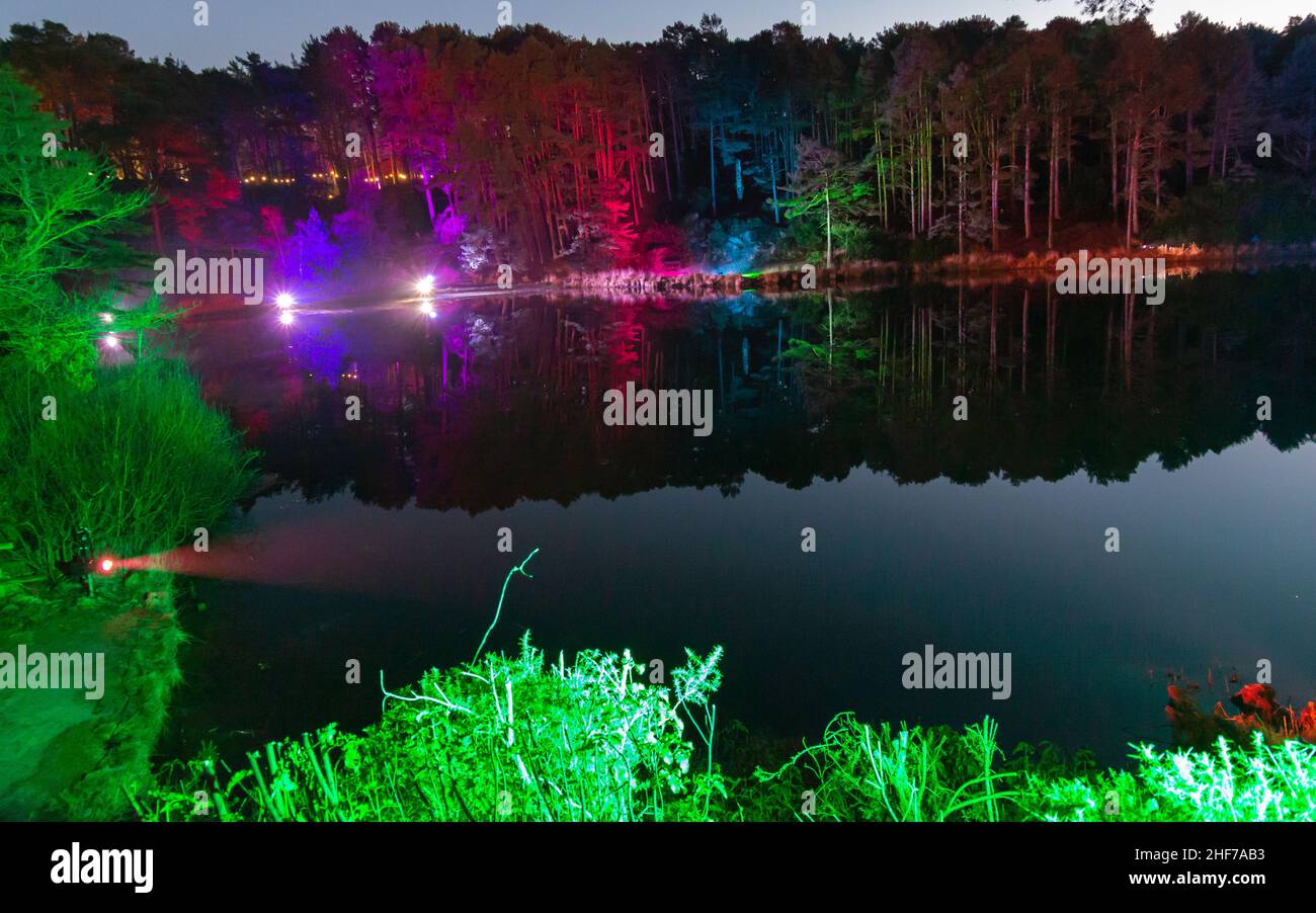 Wareham, Dorset, UK. 14th January, 2022. Blue Pool Nature Reserve is ...