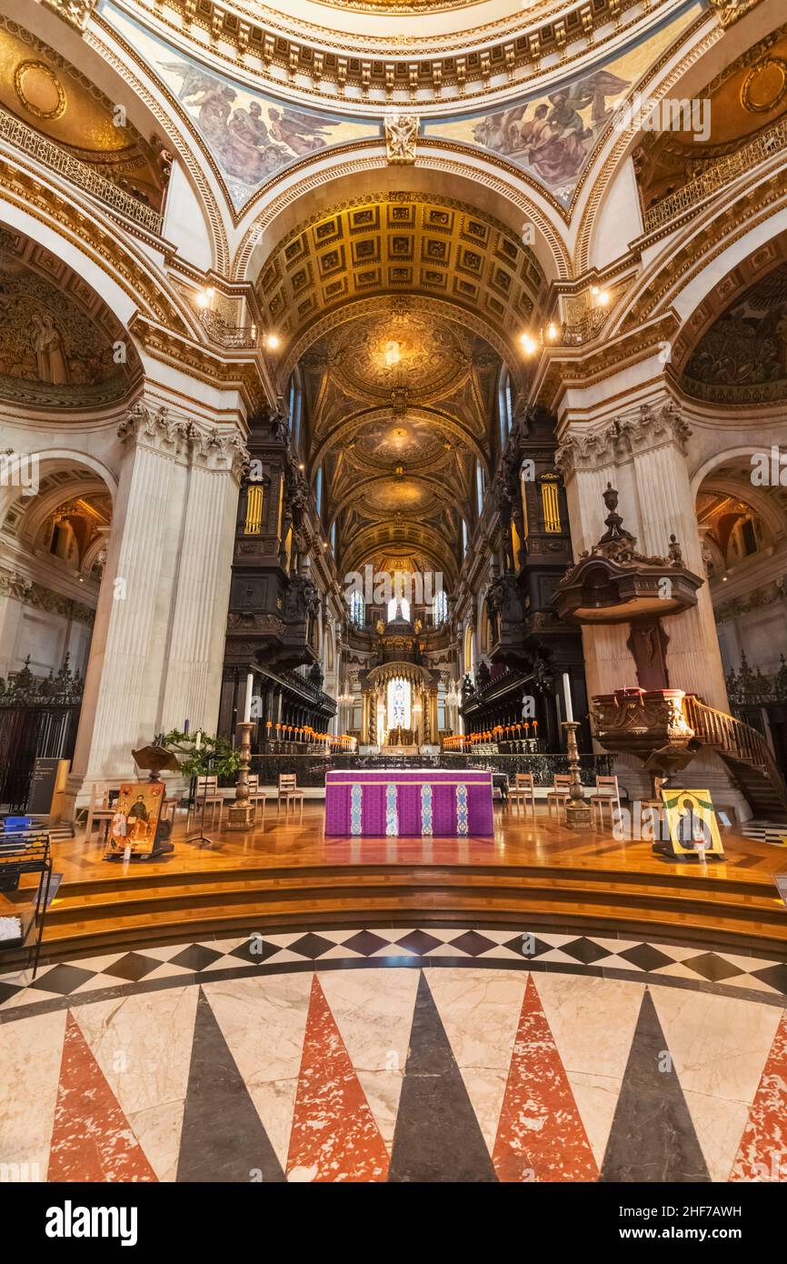 England, London, St. Paul's Cathedral, The Dome Altar and The Quire ...