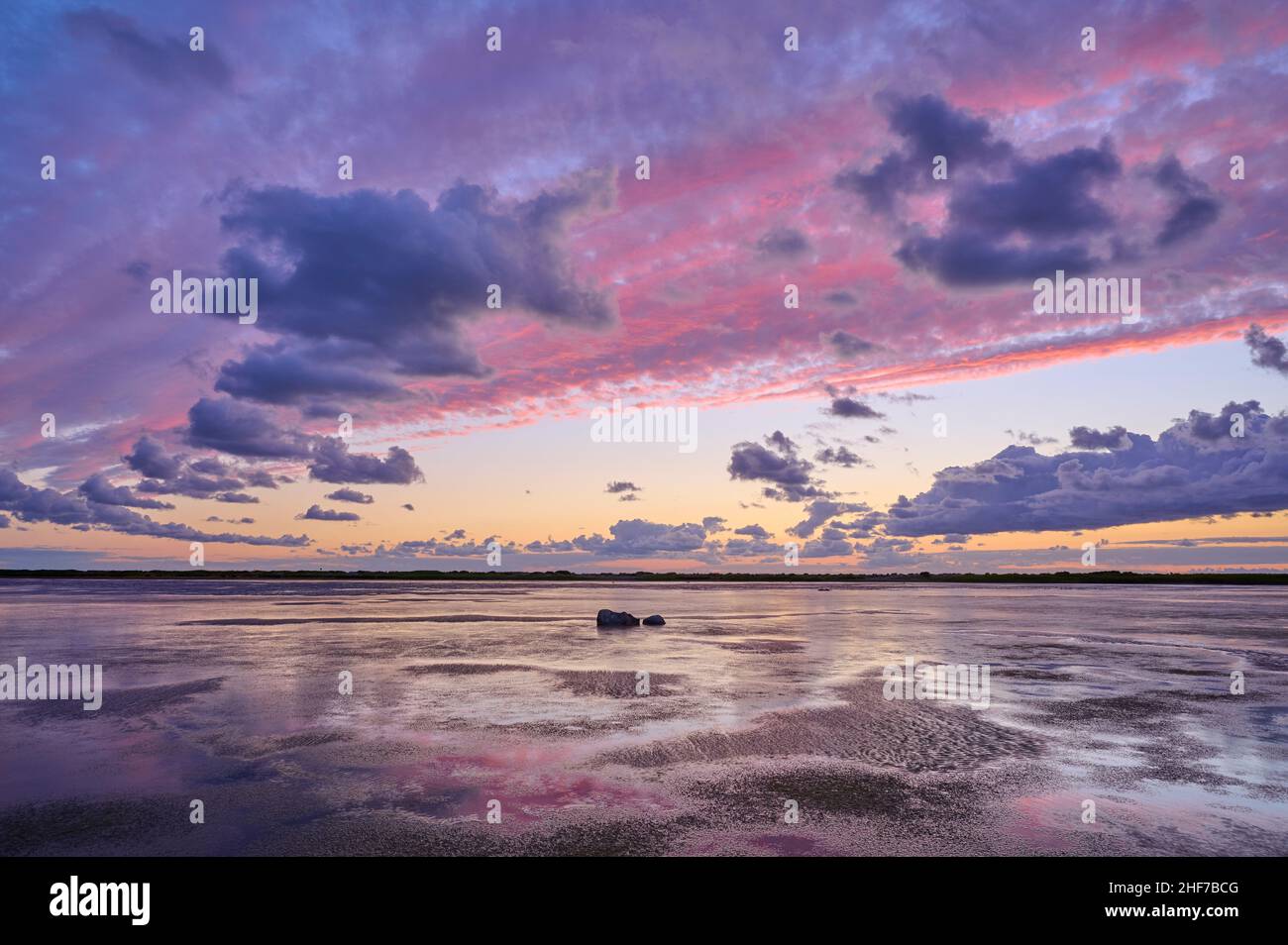 Fastensee, clouds, summer, Fehmarn, Baltic Sea island, Baltic Sea ...