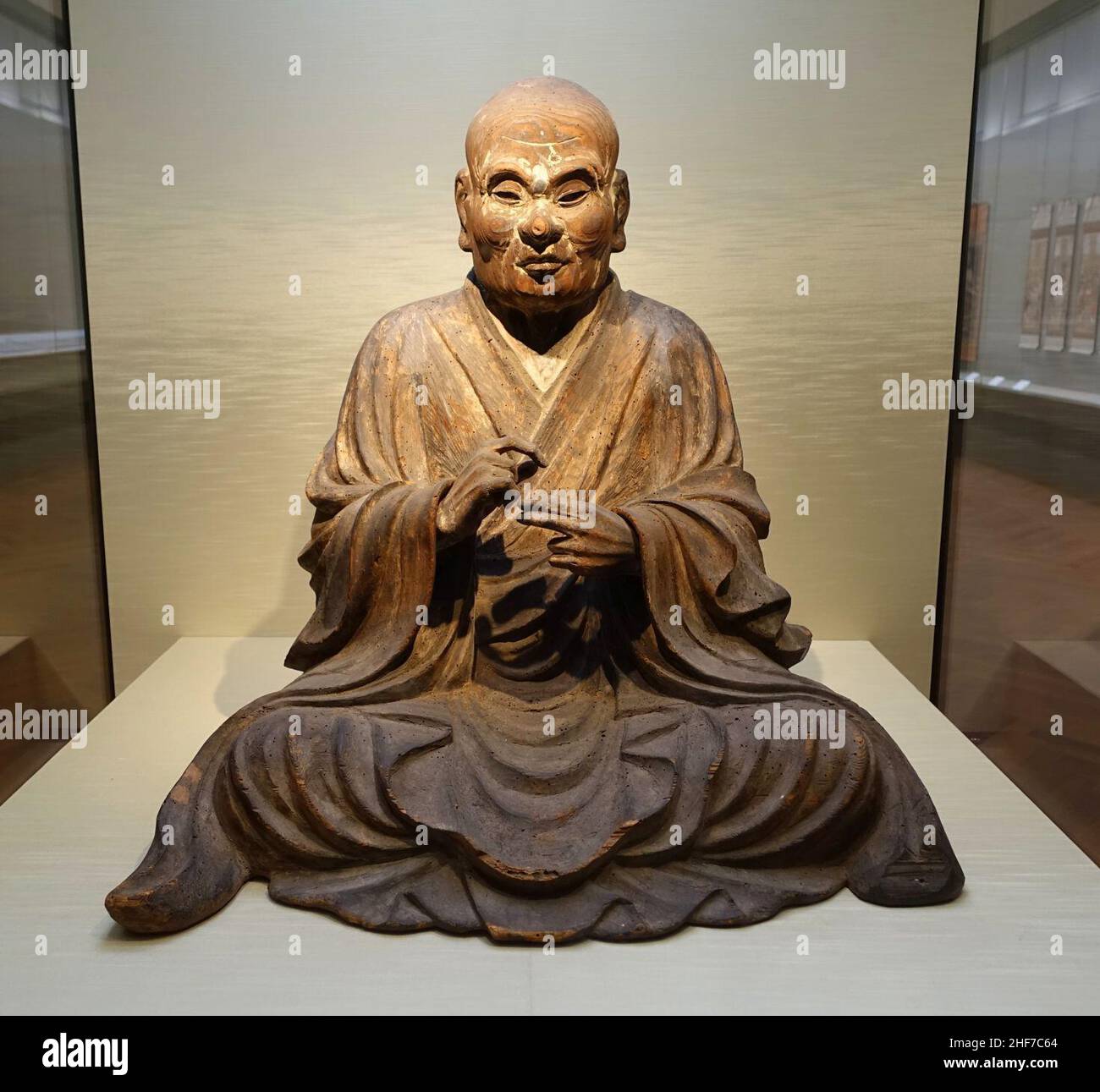 Seated Jie Daishi (Priest Ryogen), by Renmyo, Japan, Kamakura period ...