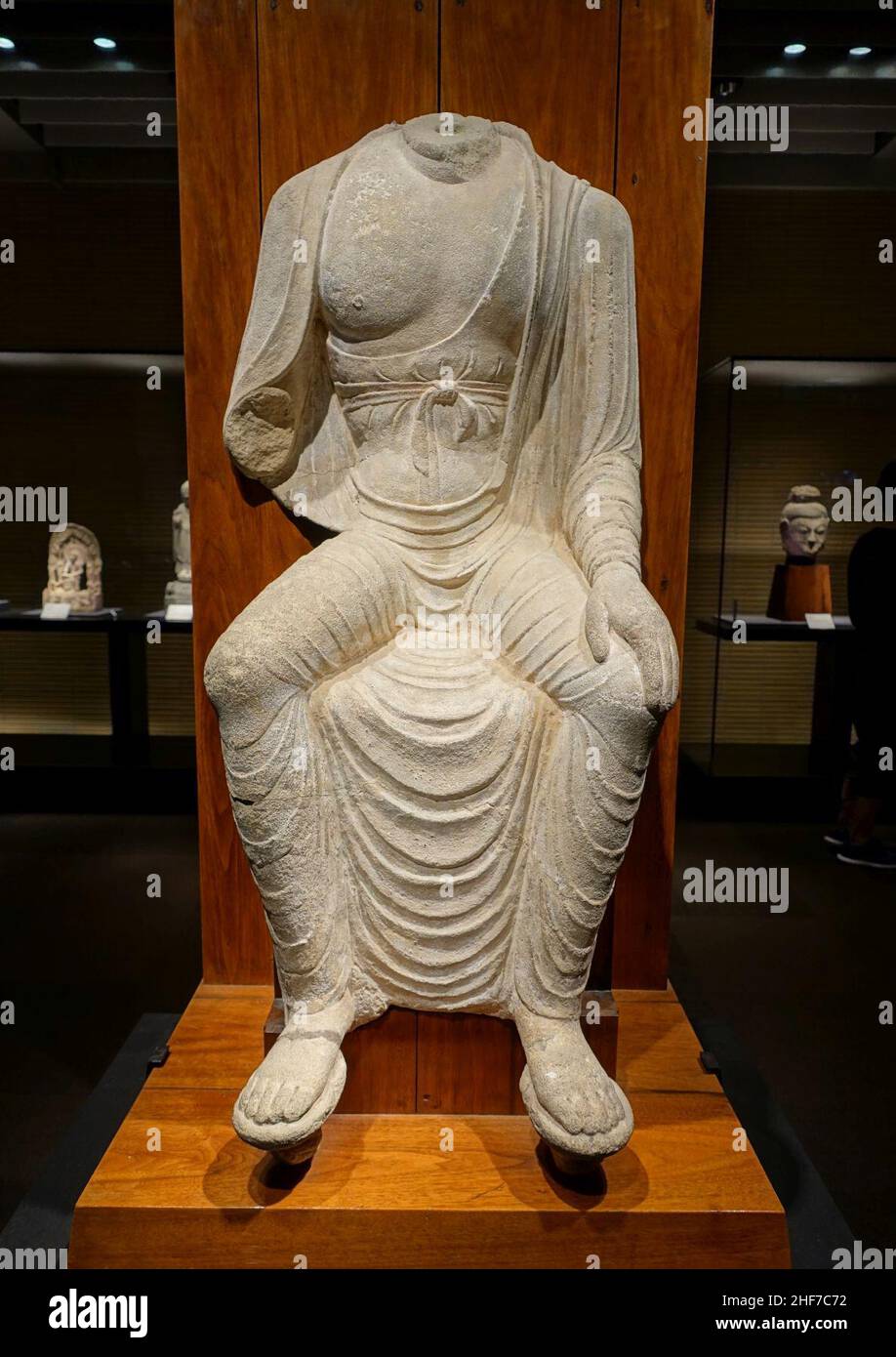 Seated Buddha with legs pendent, probably cave 21, Tianlongshan ...