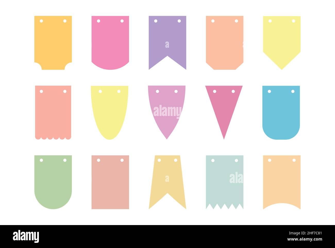 Banner bunting template set. Vector Template Design. Form of bunting ...