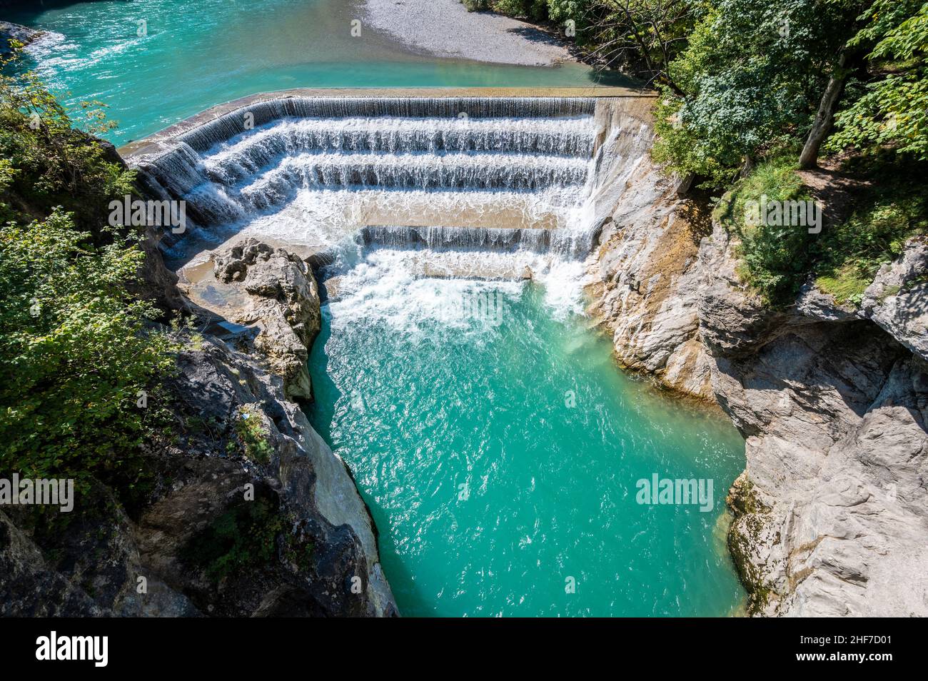 Germany, Bavaria, Swabia, Allgäu, Ostallgäu, Füssen, Lechfall Stock ...