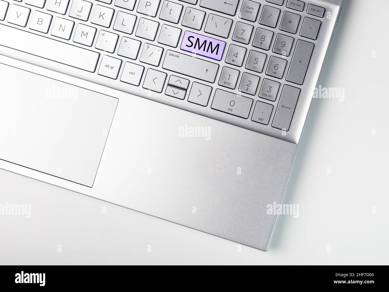SMM button. Word, acronym on laptops keyboard Stock Photo - Alamy