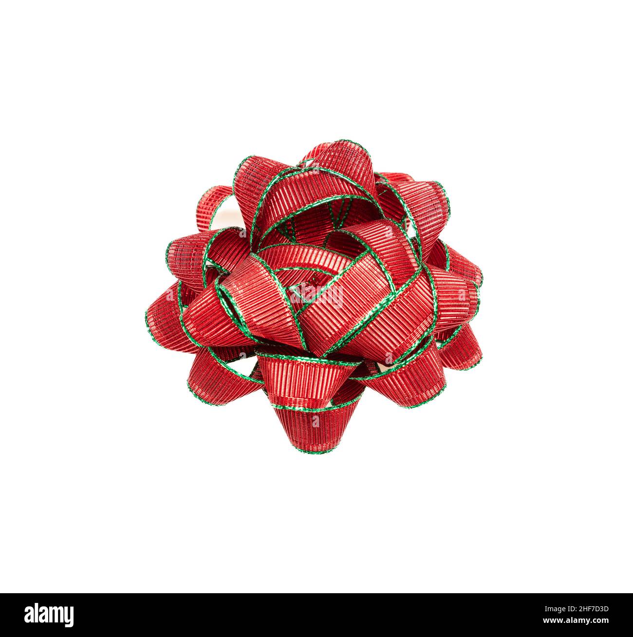 Christmas decoration, Xmas present wrapping concept. Red color gift bow ...