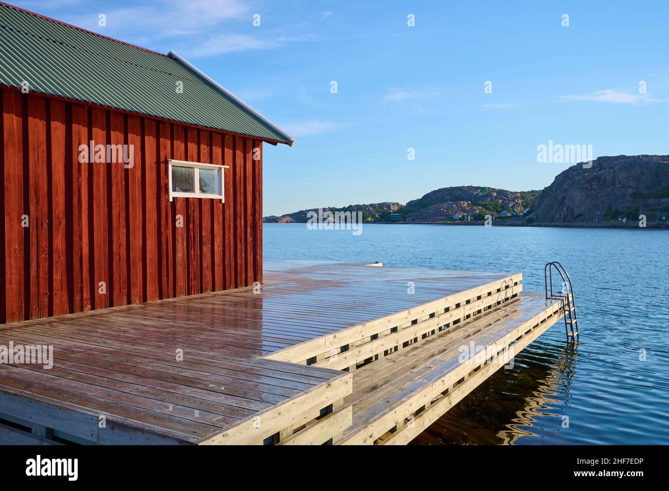 Beach house, bathing place, archipelago, terrace, morning, summer ...