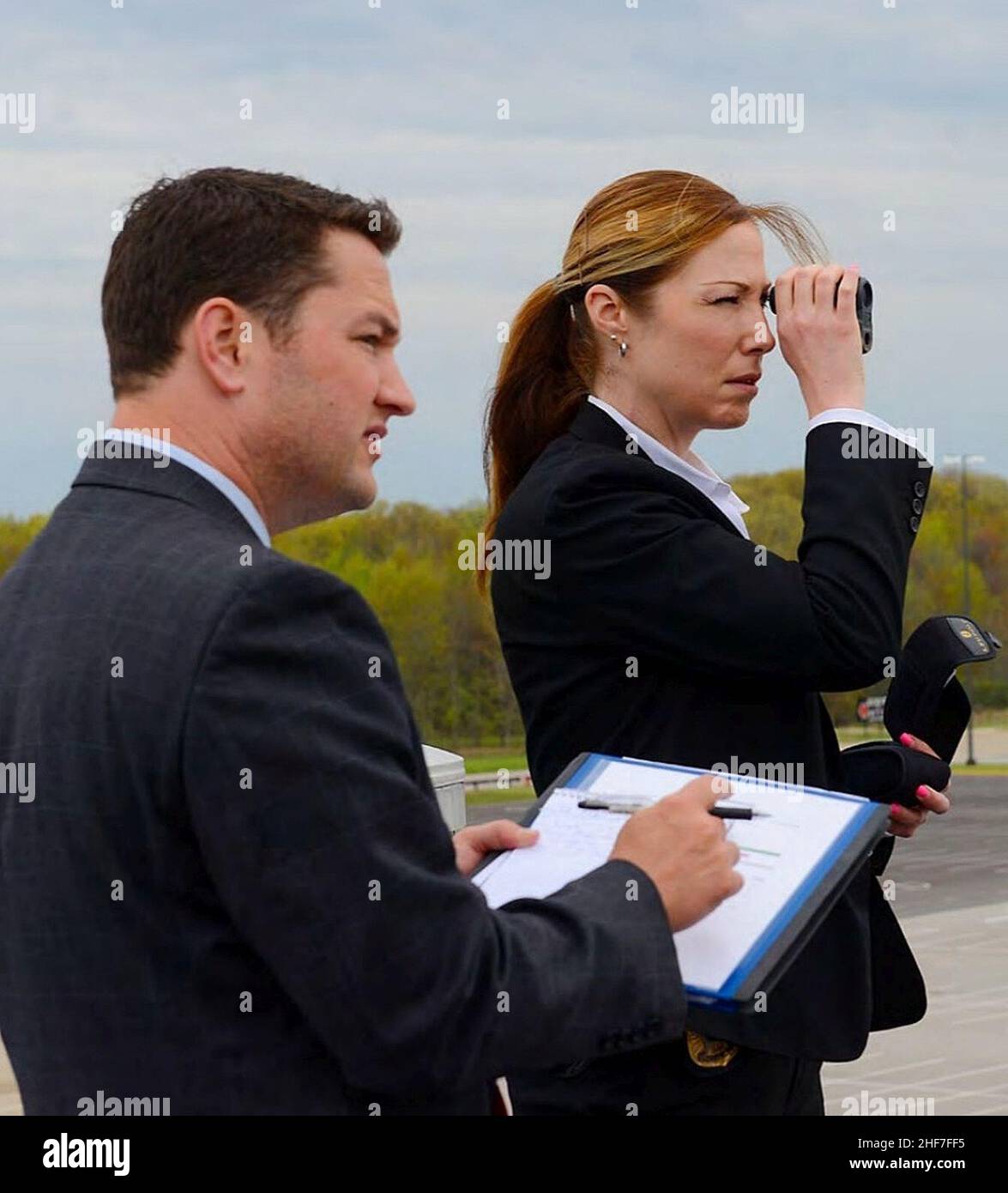 Secret Service agents conducting counter surveillance advance Stock ...