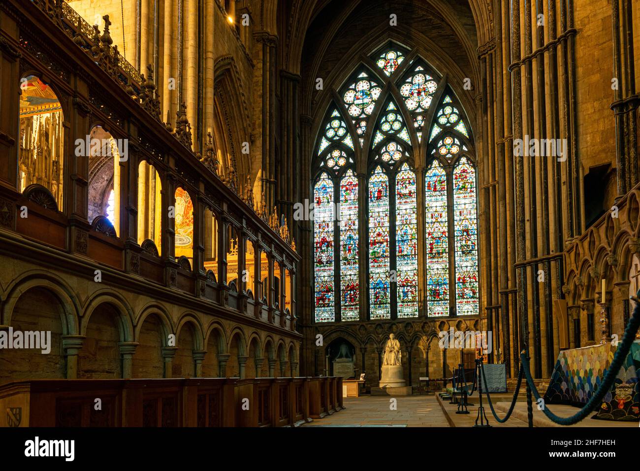 Durham, UK - 29 August 2019: Durham cathedral interior at night ...