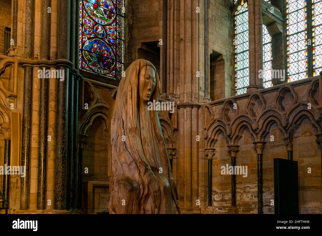 Durham, UK - 29 August 2019: Durham cathedral interior at night ...