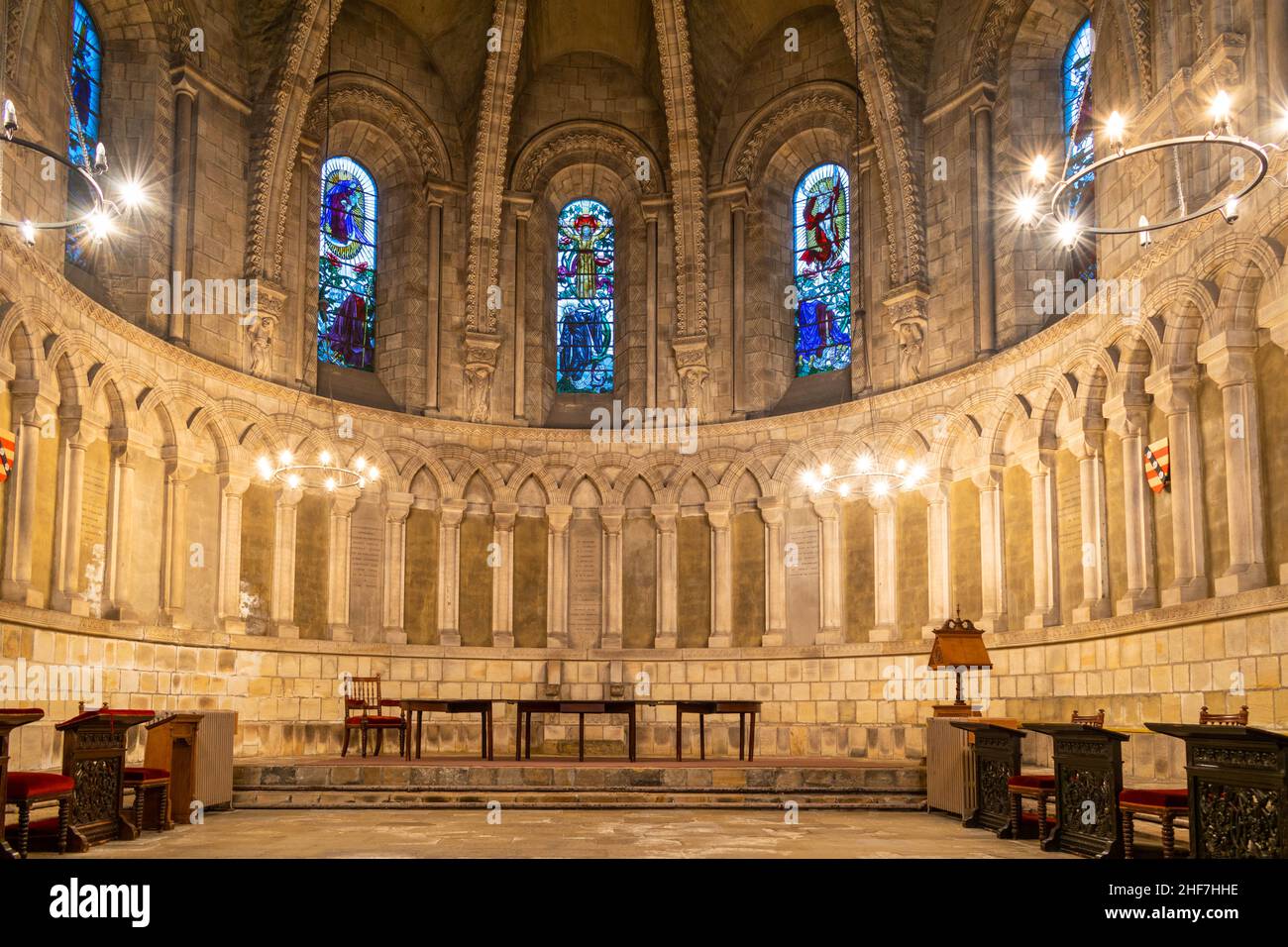 Durham, UK - 29 August 2019: Durham cathedral Chapter House. Rarely ...