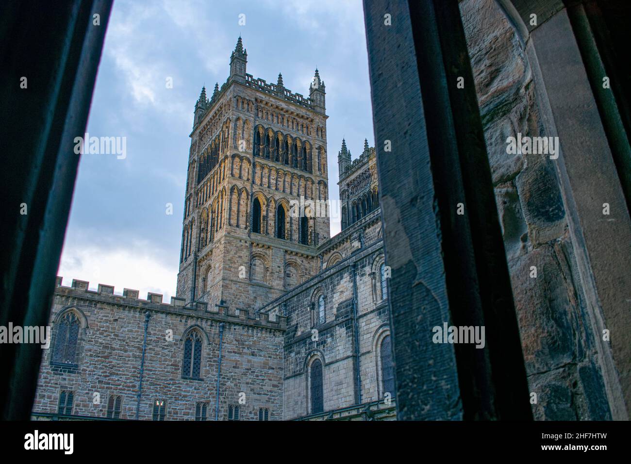 Durham, UK - 29 August 2019: The courtyard inside Durham Cathedral ...