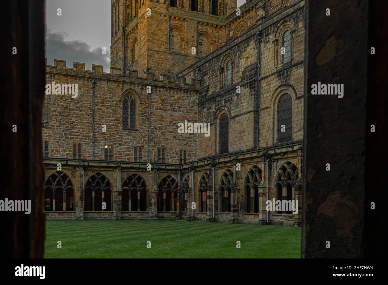 Durham, UK - 29 August 2019: The courtyard inside Durham Cathedral ...