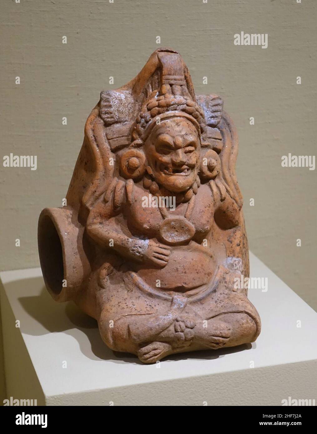 Seated male whistle figure, Maya, 600-900 AD, ceramic Stock Photo - Alamy