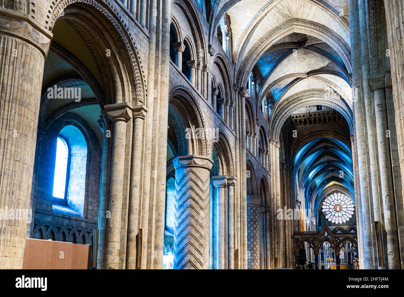Inside Durham Cathedral, England, UK. Interior of Cathedral Church of ...