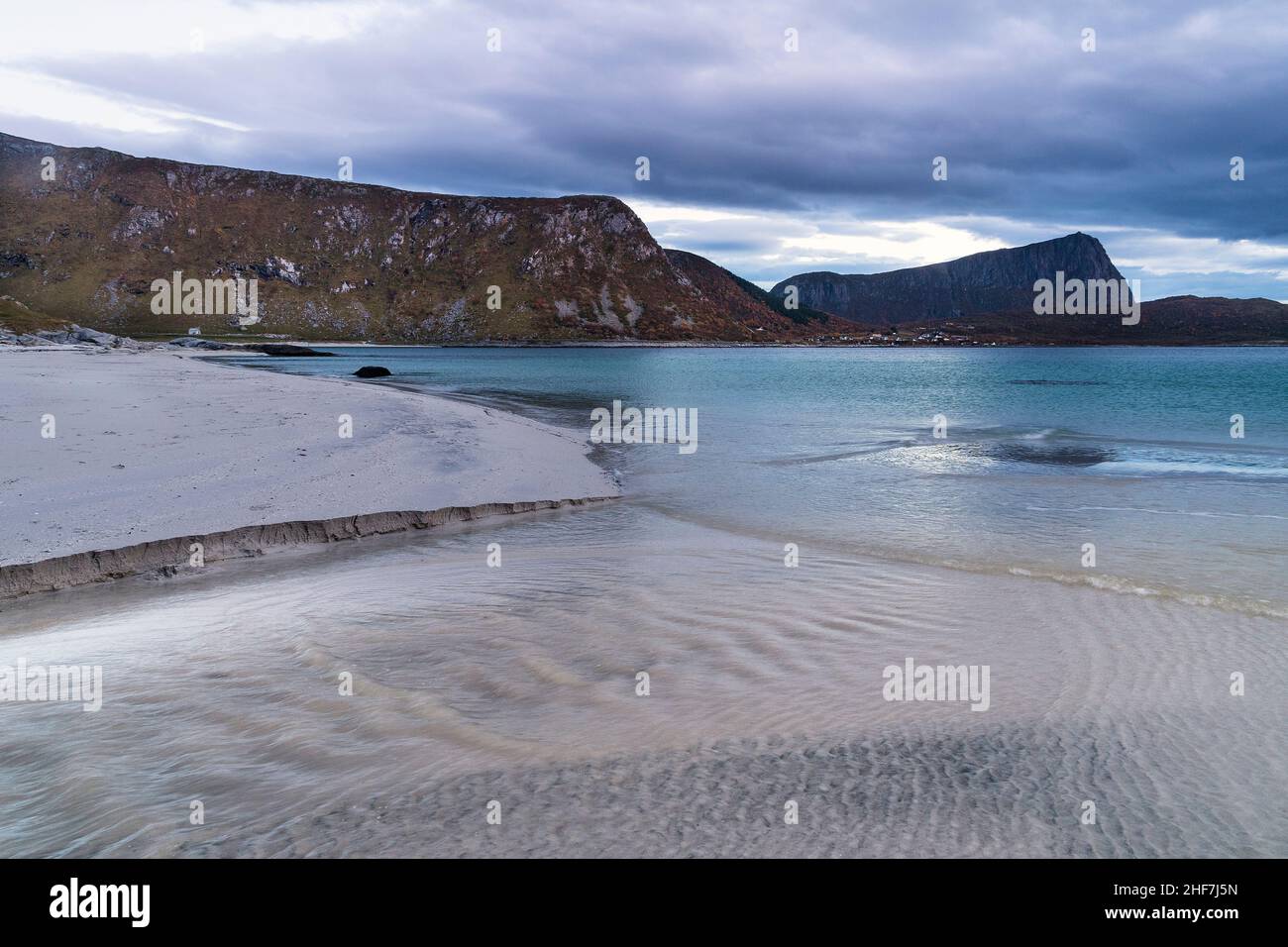 Norway, Lofoten, Vestvågøya, Haukland Beach, low tide Stock Photo - Alamy