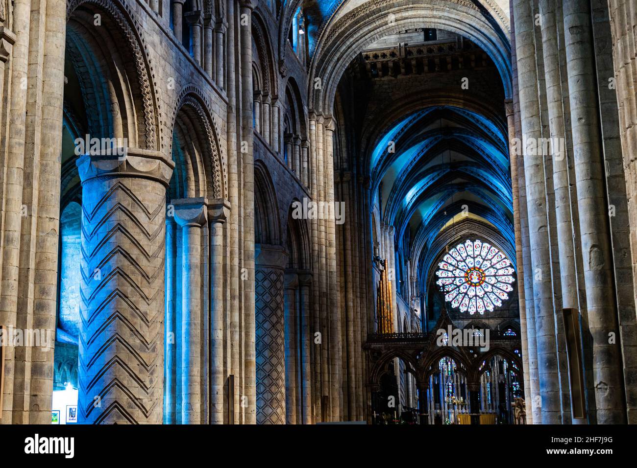 Inside Durham Cathedral, England, UK. Interior of Cathedral Church of ...