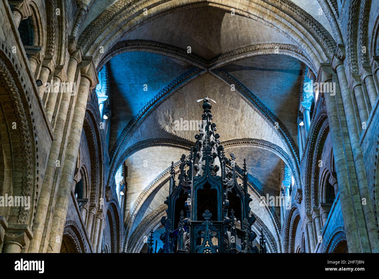 Inside Durham Cathedral, England, UK. Interior of Cathedral Church of ...