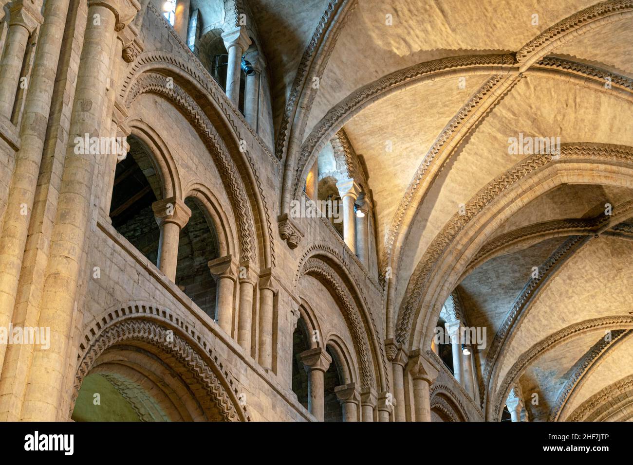 Durham, UK - 28th August 2019: Inside interior Durham Cathedral ...