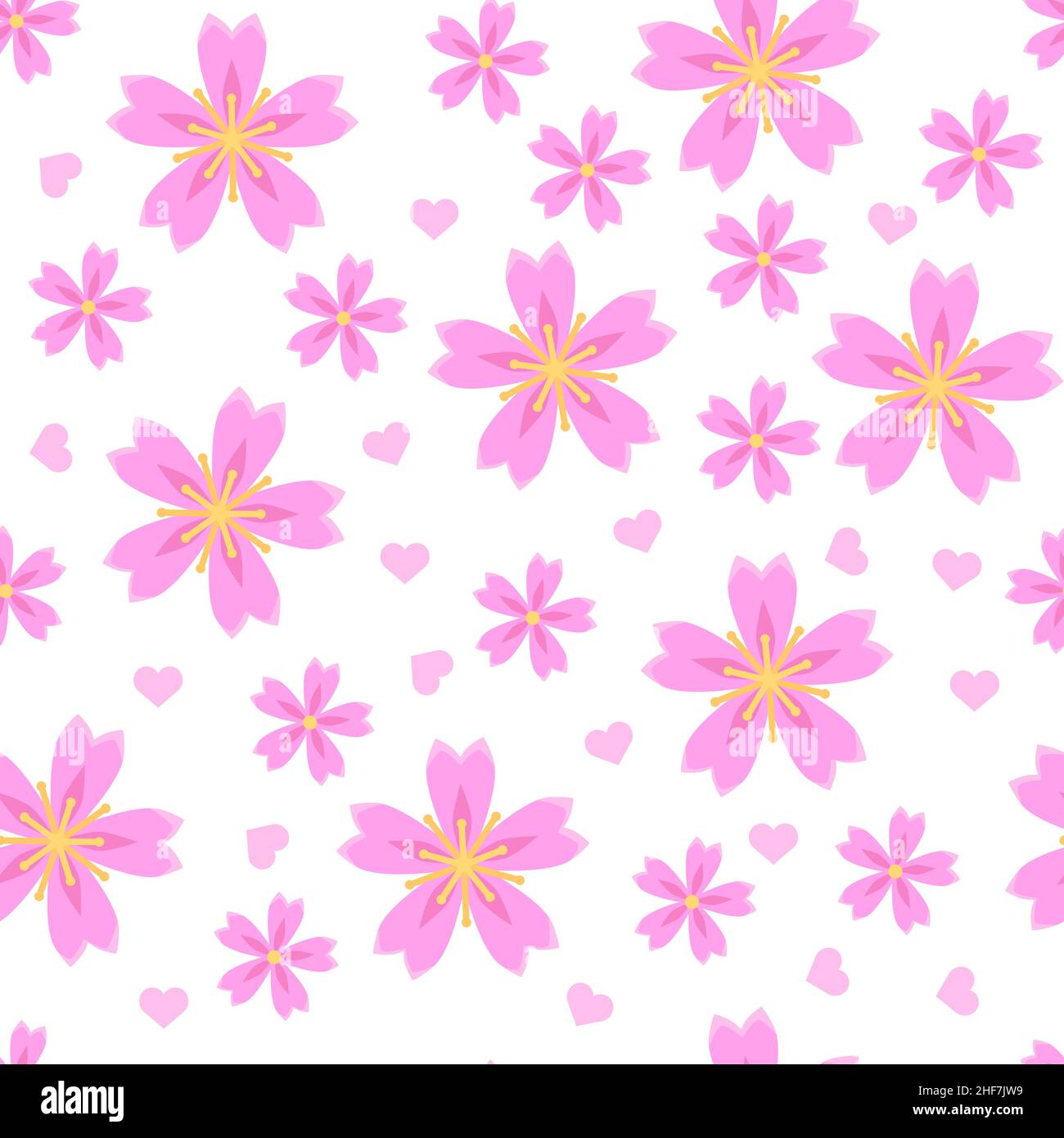 Sakura flower seamless pattern. Japanese cherry print. Romantic spring ...