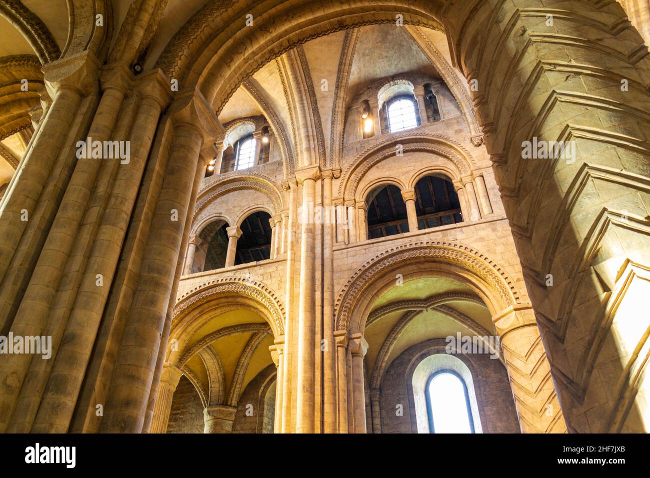 Durham, UK - 28th August 2019: Inside interior Durham Cathedral ...