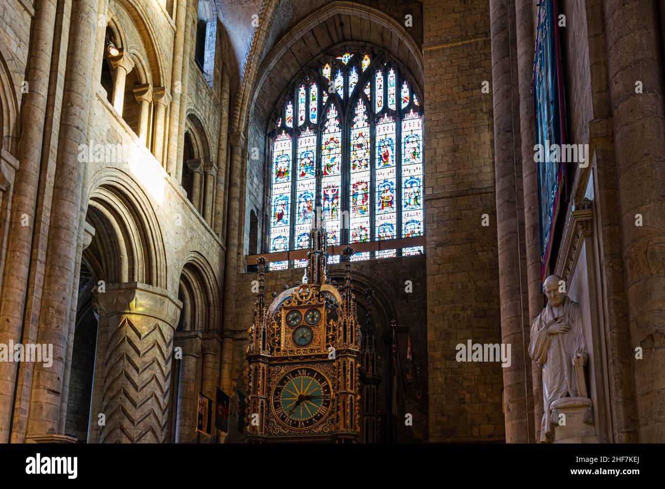 Durham, UK - 28th August 2019: Inside interior Durham Cathedral ...