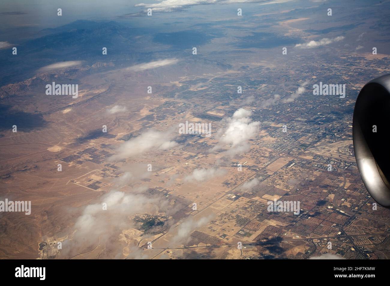 birds view from the plane to california near los Angeles Stock Photo ...