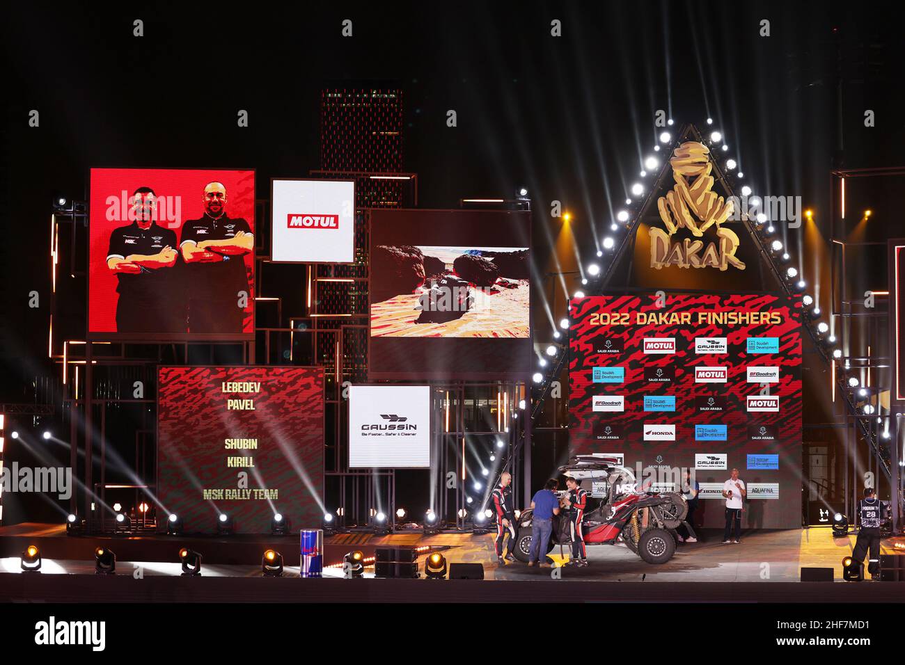 Lebedev Pavel (rus), MSK Rally Team, Can-Am Maverick, T3 FIA, portrait during the Podium Finish ...