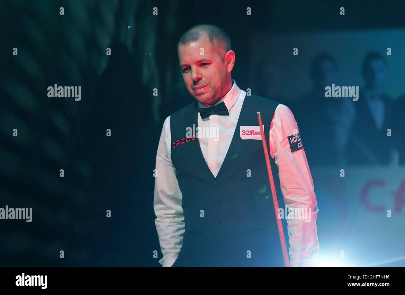 Barry Hawkins walks out during day six of the 2022 Cazoo Masters at ...