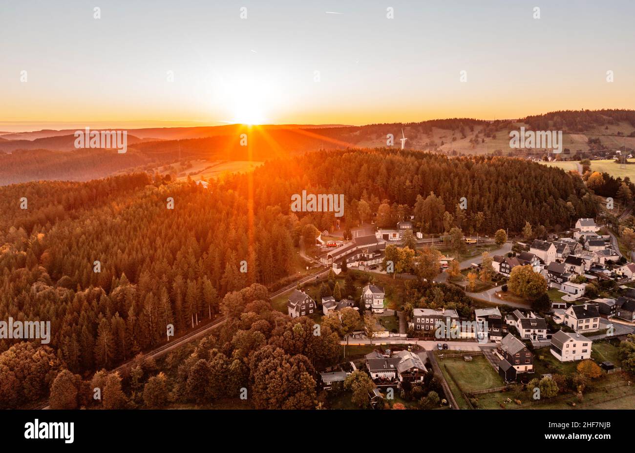 Germany, Thuringia, town of Schwarzatal, Lichtenhain, village, train ...