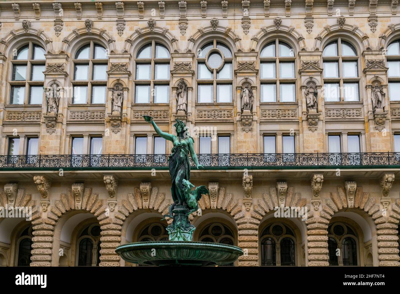 The statue of Hygieia the goddess of health and hygiene n the courtyard ...