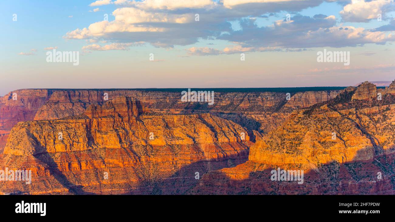 colorful Sunset at Grand Canyon seen from Mathers Point, South Rim ...