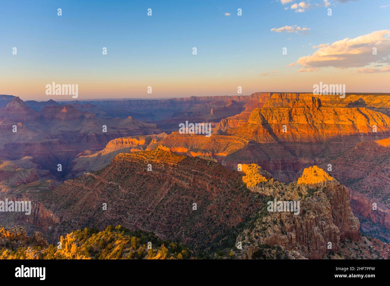 colorful Sunset at Grand Canyon seen from Mathers Point, South Rim ...