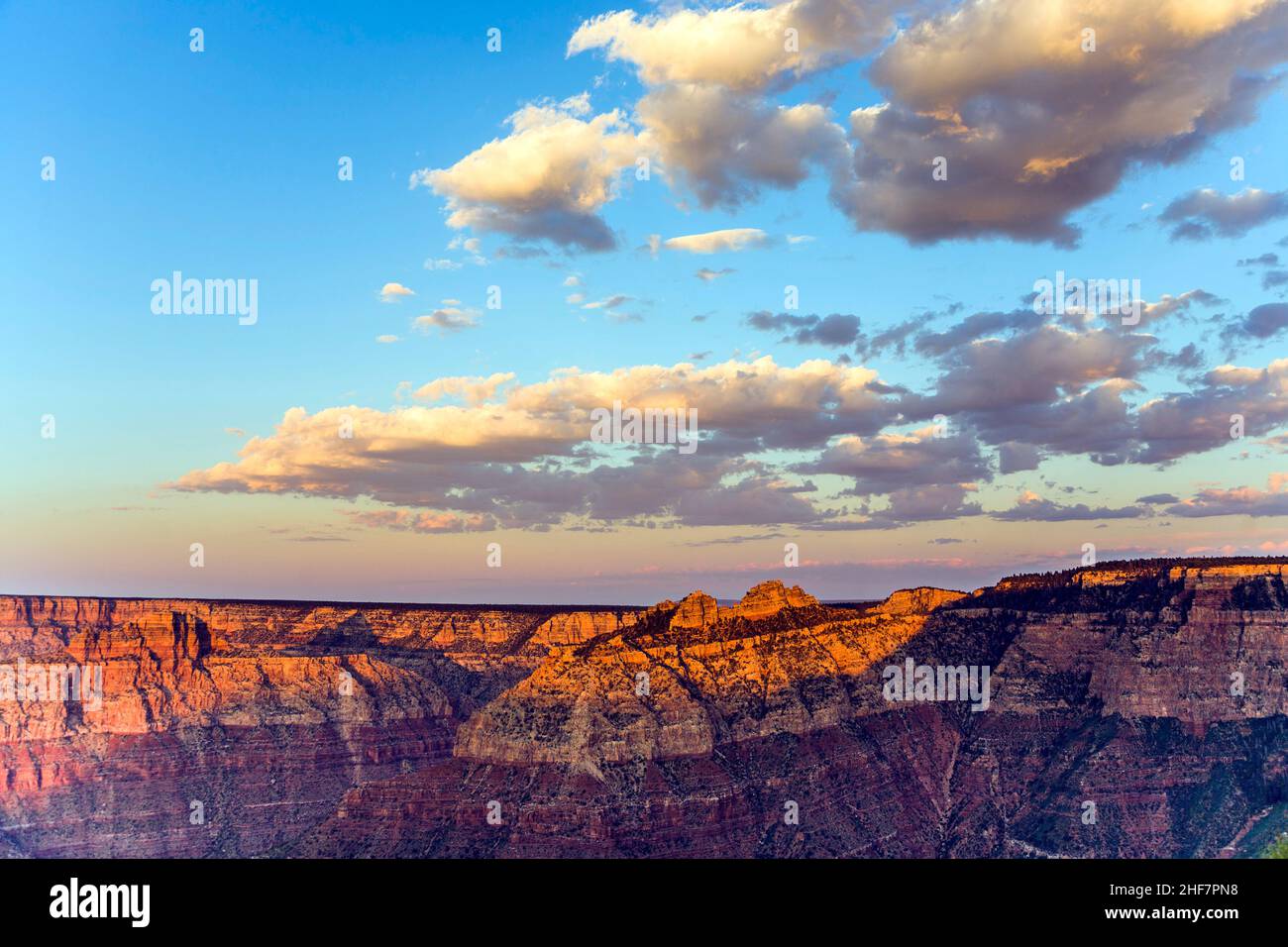 colorful Sunset at Grand Canyon seen from Mathers Point, South Rim ...