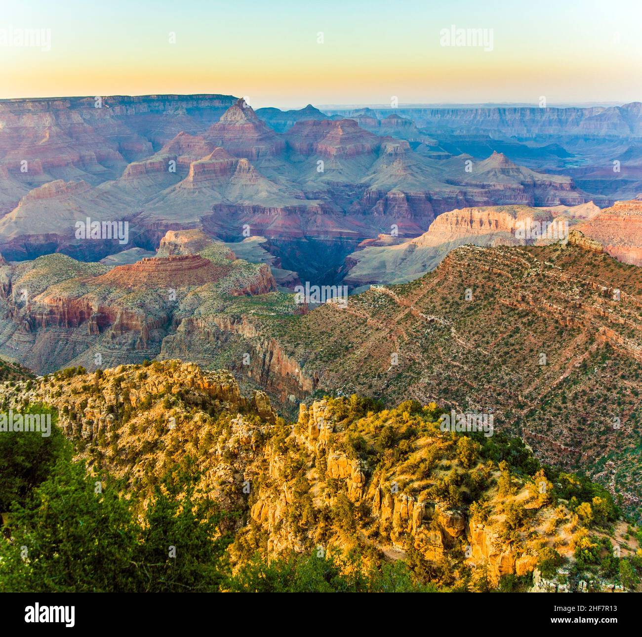 colorful Sunset at Grand Canyon seen from Mathers Point, South Rim ...