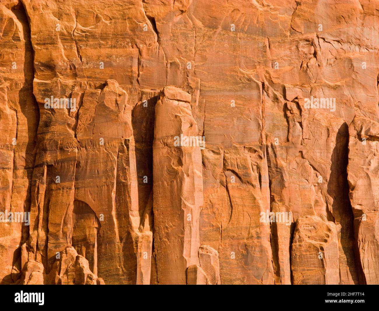 detail of a butte, the giant sandstone formations in the Monument ...