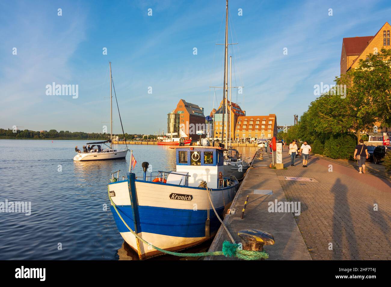 Rostock, Stadthafen (city harbor), fishing boat in Ostsee (Baltic Sea ...