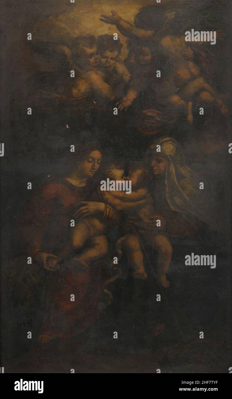 Sebastiano Filippi (c. 1532-1602) - The Holy Family with Angels Stock ...