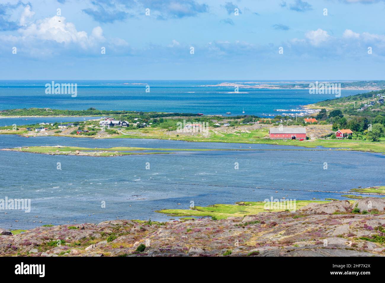 Varberg, Gamla Varberg nature reserve, tourists, sea area Kattegat in ...