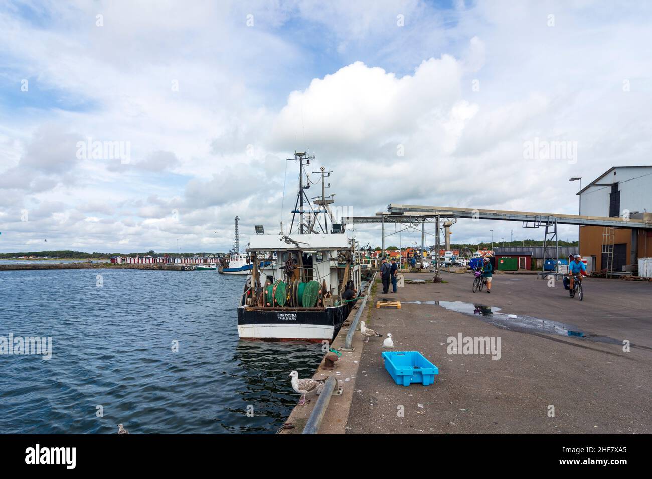 Fishing port in traslovslage in hallands lan hi-res stock photography ...