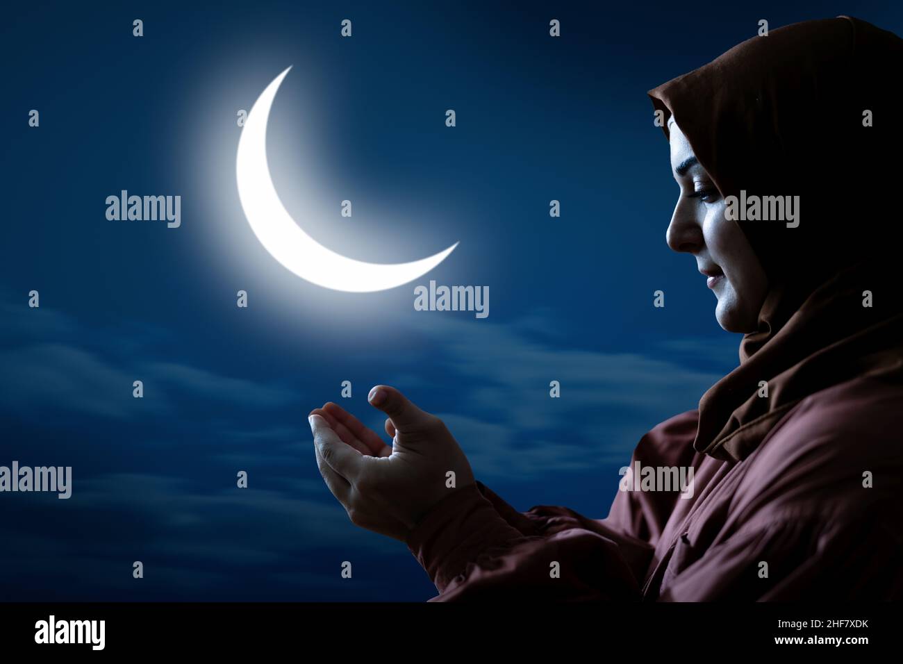 Spiritual Young Muslim Woman Portrait. Islam Tradition Stock Photo - Alamy