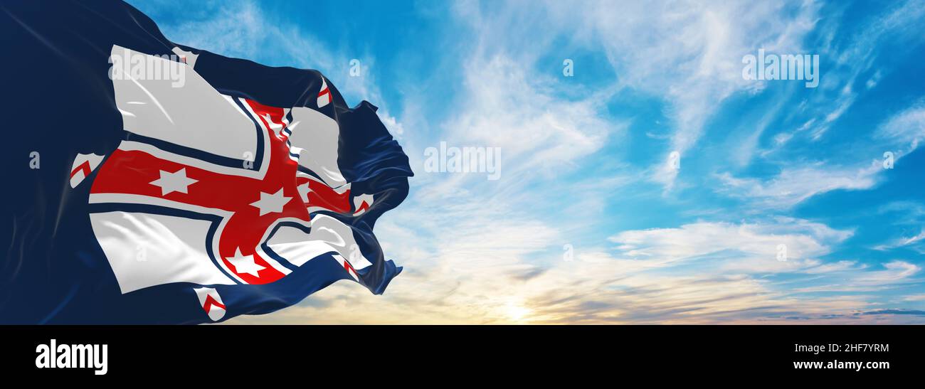 flag of Coronation Standard of Australia 1911 , Australia at cloudy sky ...