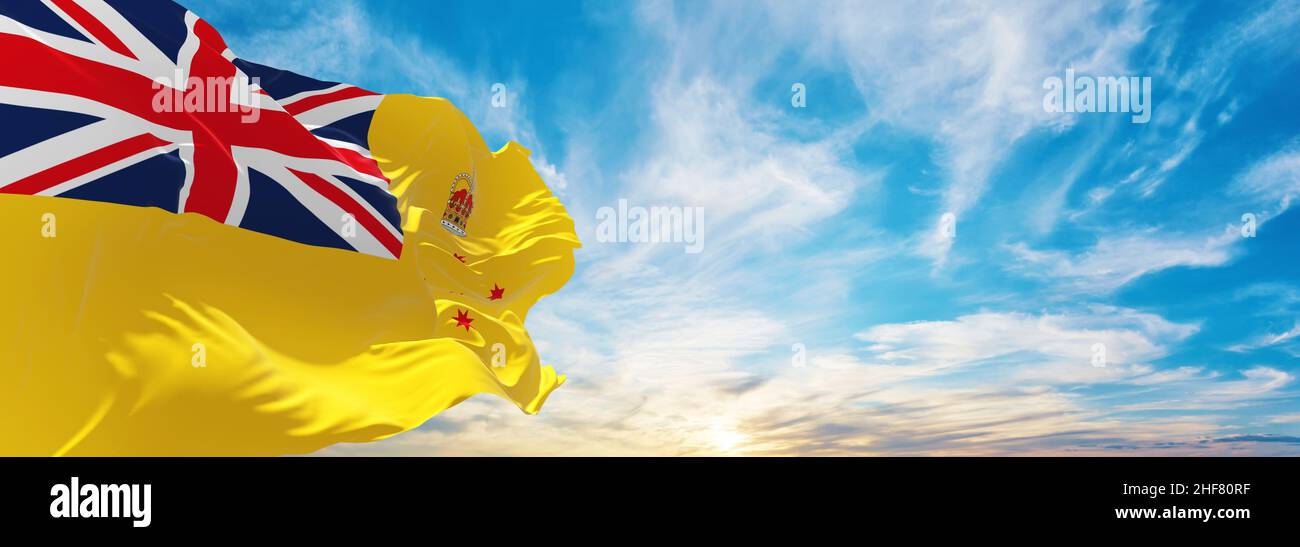 flag of Governor of Victoria , Australia at cloudy sky background on ...