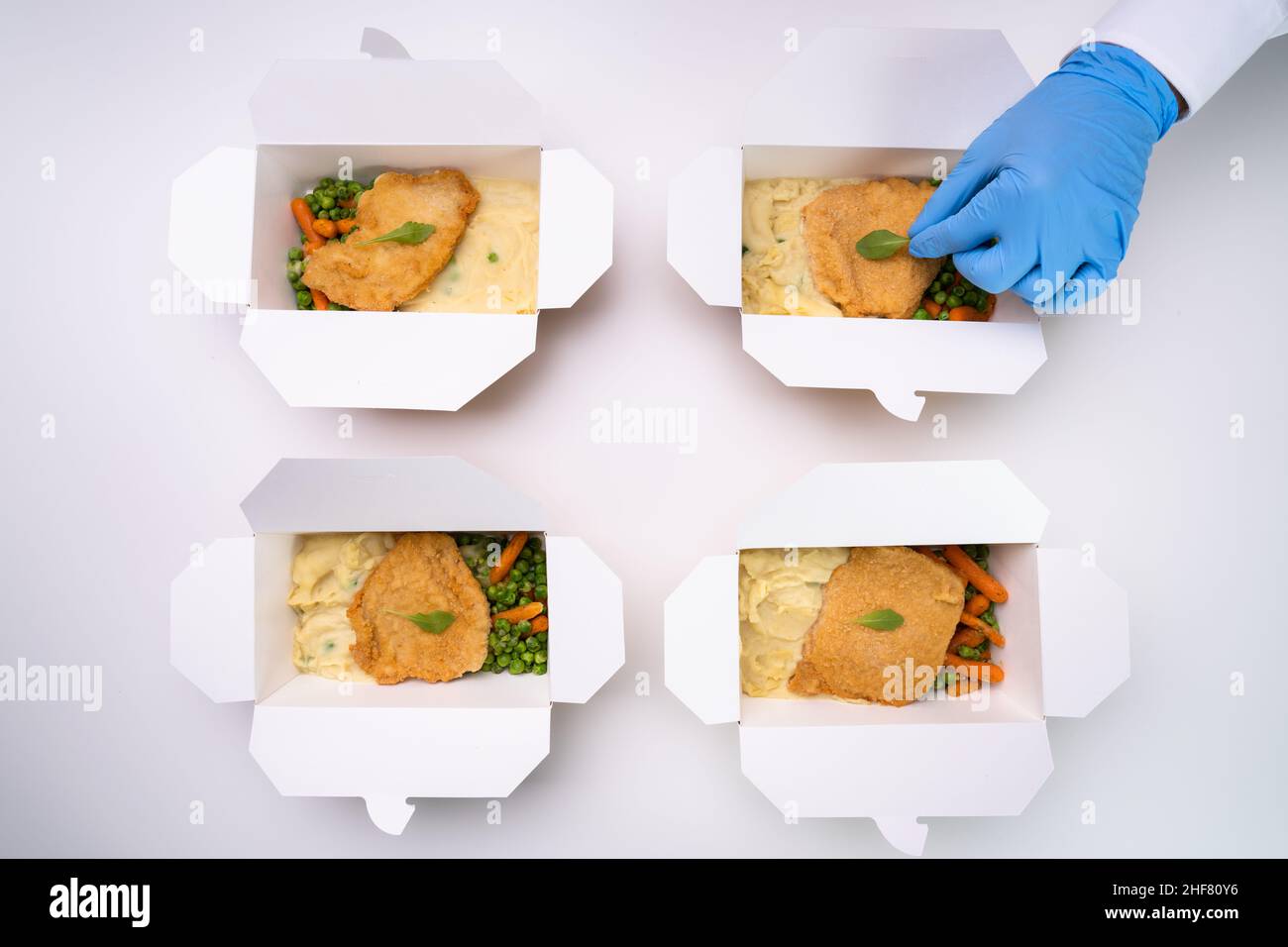 Cooking Restaurant Meal For Delivery. Fresh Food Cuisine Stock Photo ...