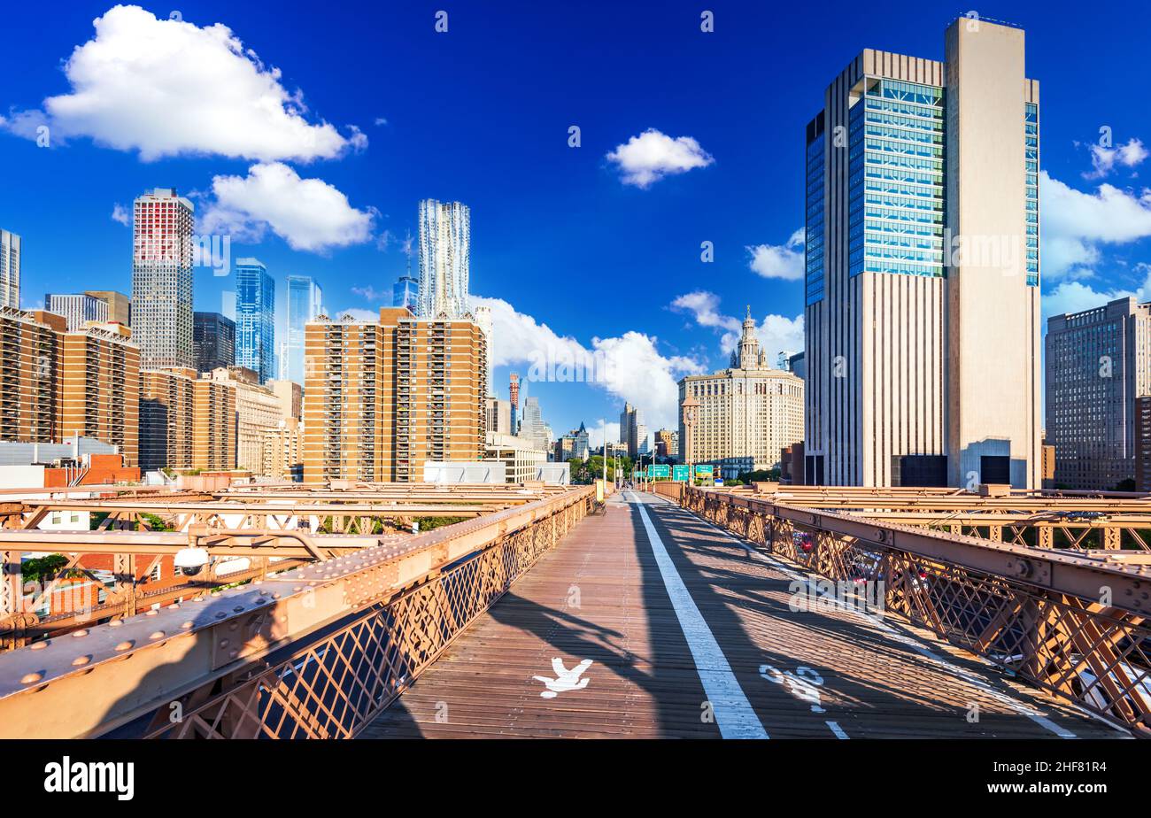 Downtown of Manhattan, New York city architectural scenery in United ...