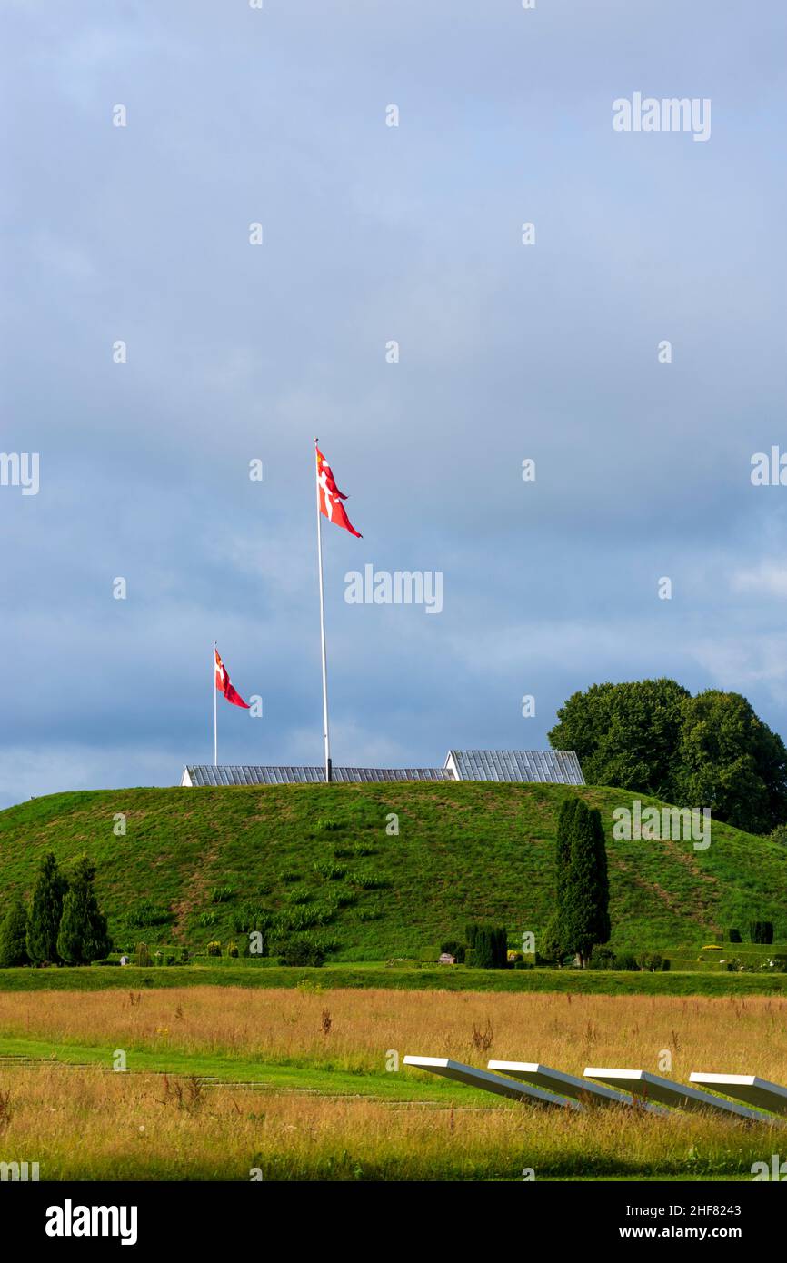 Danish royal flag in jelling hi-res stock photography and images - Alamy