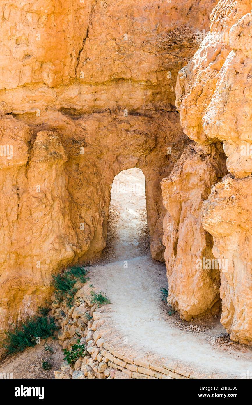 beautiful arch in rock in Bryce Canyon with magnificent Stone formation ...