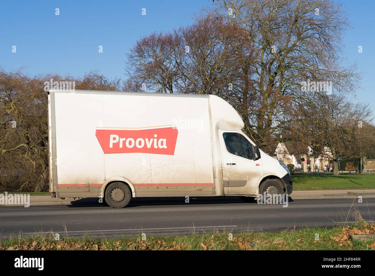 side view of white Proovia truck on London road England UK Stock Photo ...