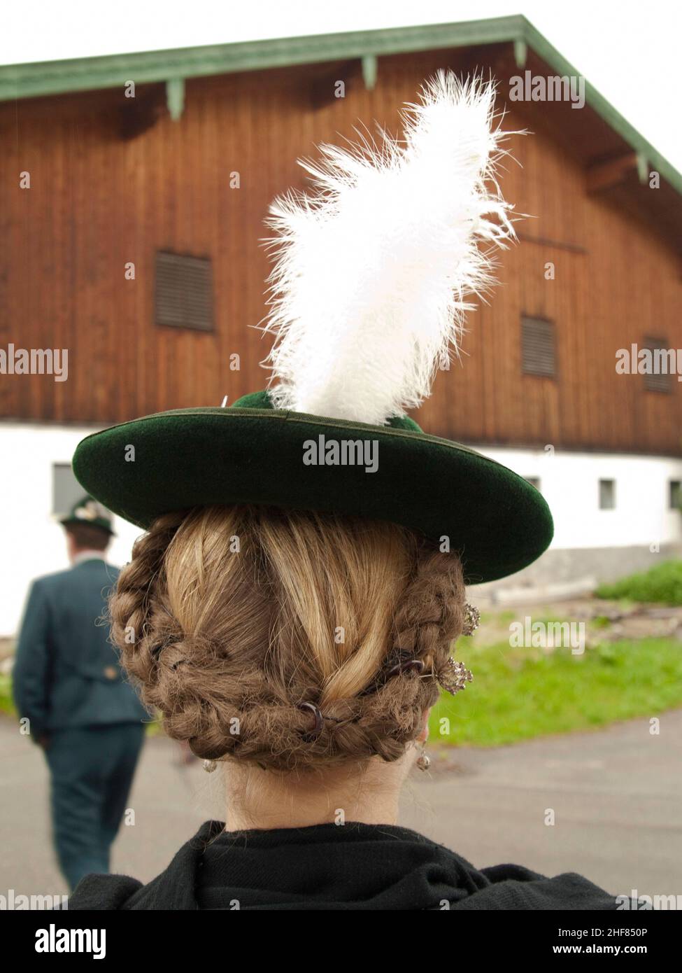 Woman, headdress, costume, Upper Bavaria Stock Photo - Alamy