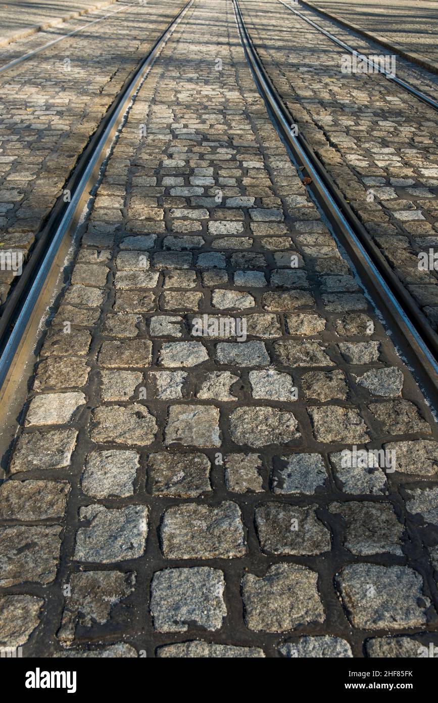 Tram, track, city Stock Photo - Alamy